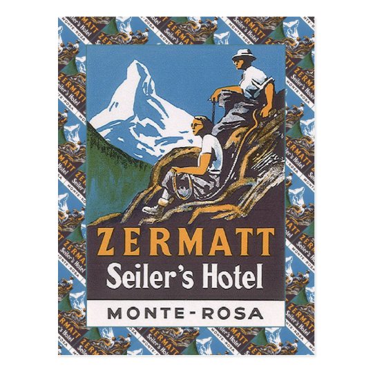 Vintage Ski Poster, Switzerland, Zermatt, Postcard | Zazzle.com
