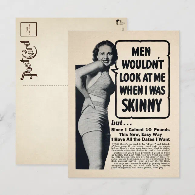 Vintage Skinny Girl Advertisement Postcard | Zazzle