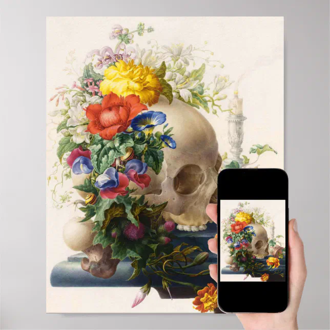Vintage Skull Poster | Zazzle
