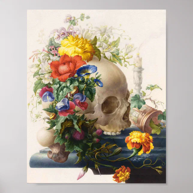 Vintage Skull Poster | Zazzle