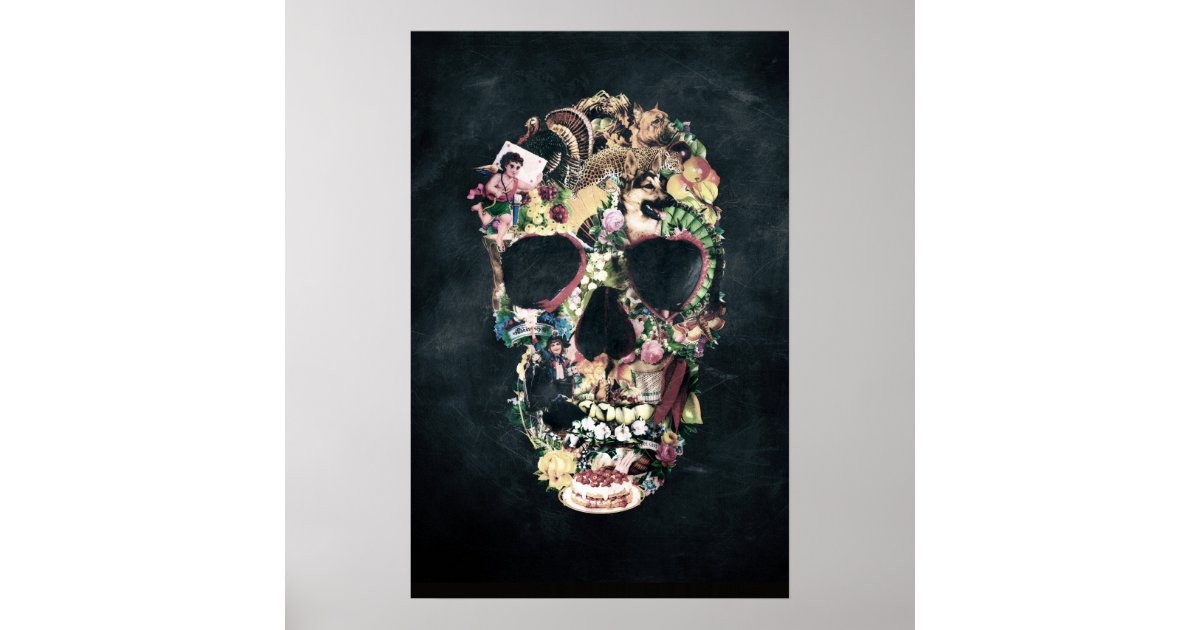Vintage Skull Poster | Zazzle