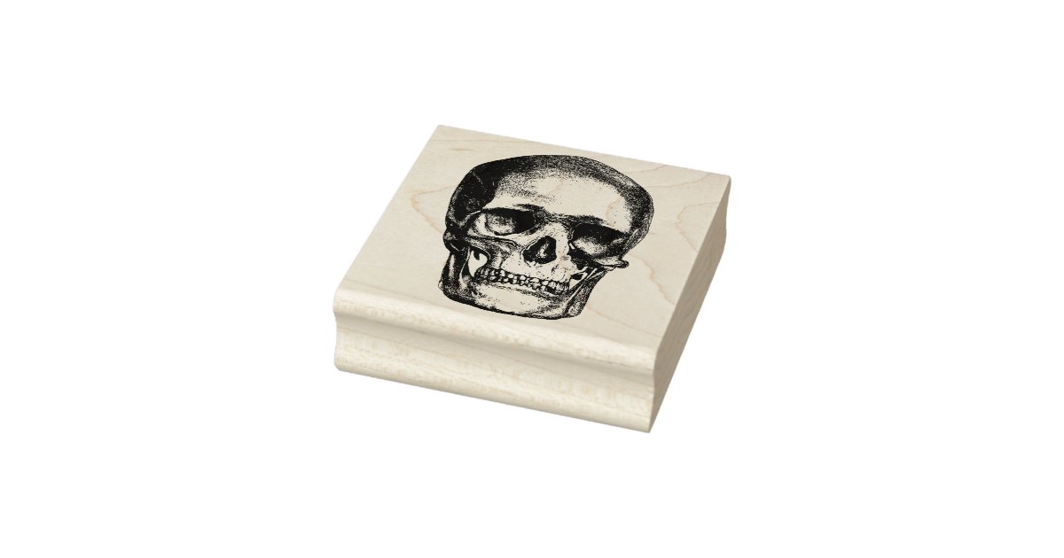 Vintage skull rubber stamp | Zazzle