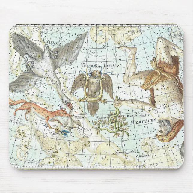 Vintage Sky Map Constellation of Hercules Mouse Pad | Zazzle
