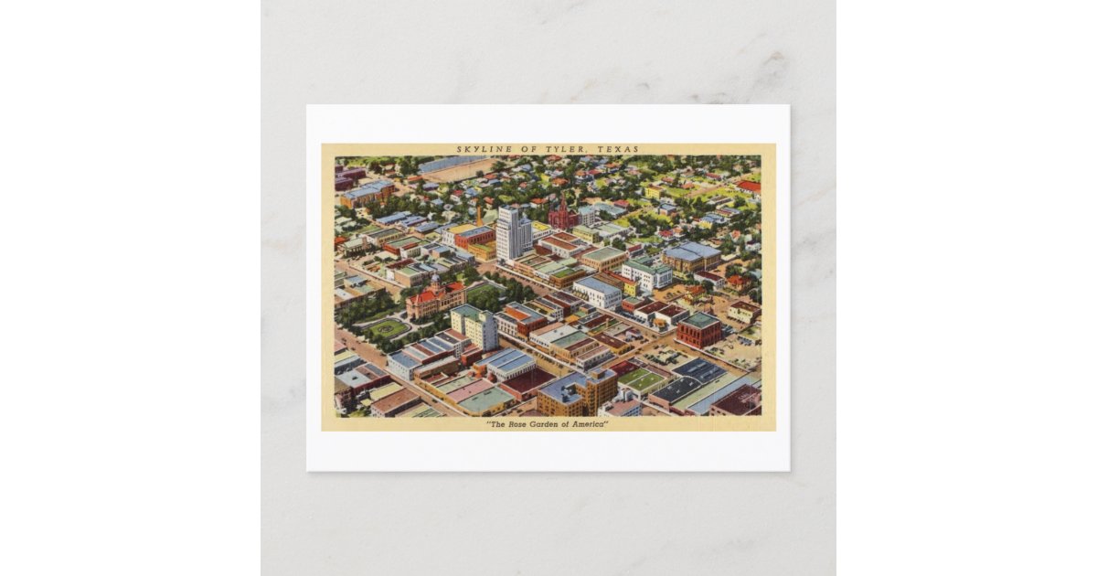 Vintage Skyline of Tyler, Texas, Postcard | Zazzle