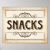 Vintage SNACKS Sign Print | Zazzle