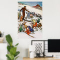 Vintage Snow Bunnies Poster | Zazzle