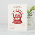 Vintage Snowglobe Christmas wedding Invitation | Zazzle