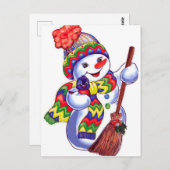 Vintage Snowman Postcard | Zazzle