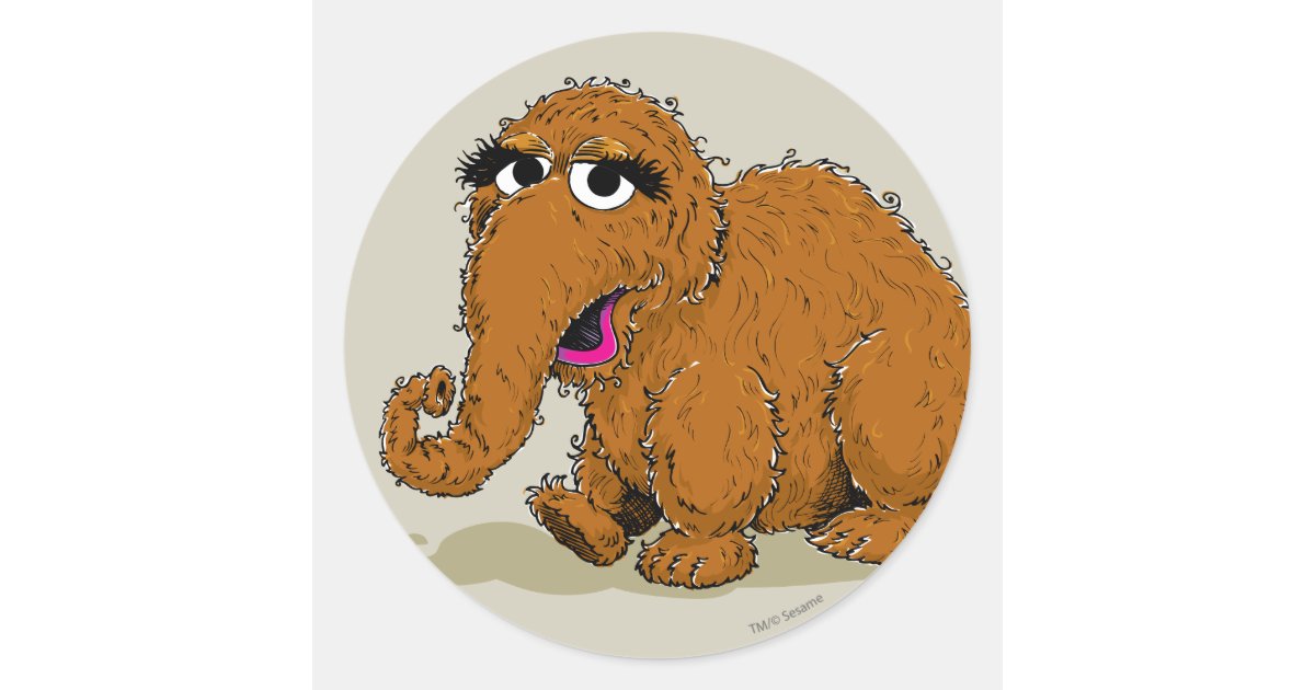 Vintage Snuffleupagus Classic Round Sticker | Zazzle