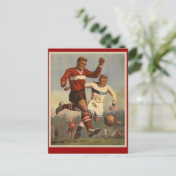 Vintage soccer football poster postcard | Zazzle