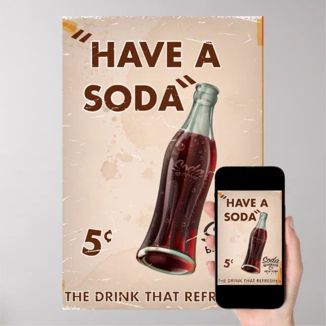 Vintage Soda Poster | Zazzle