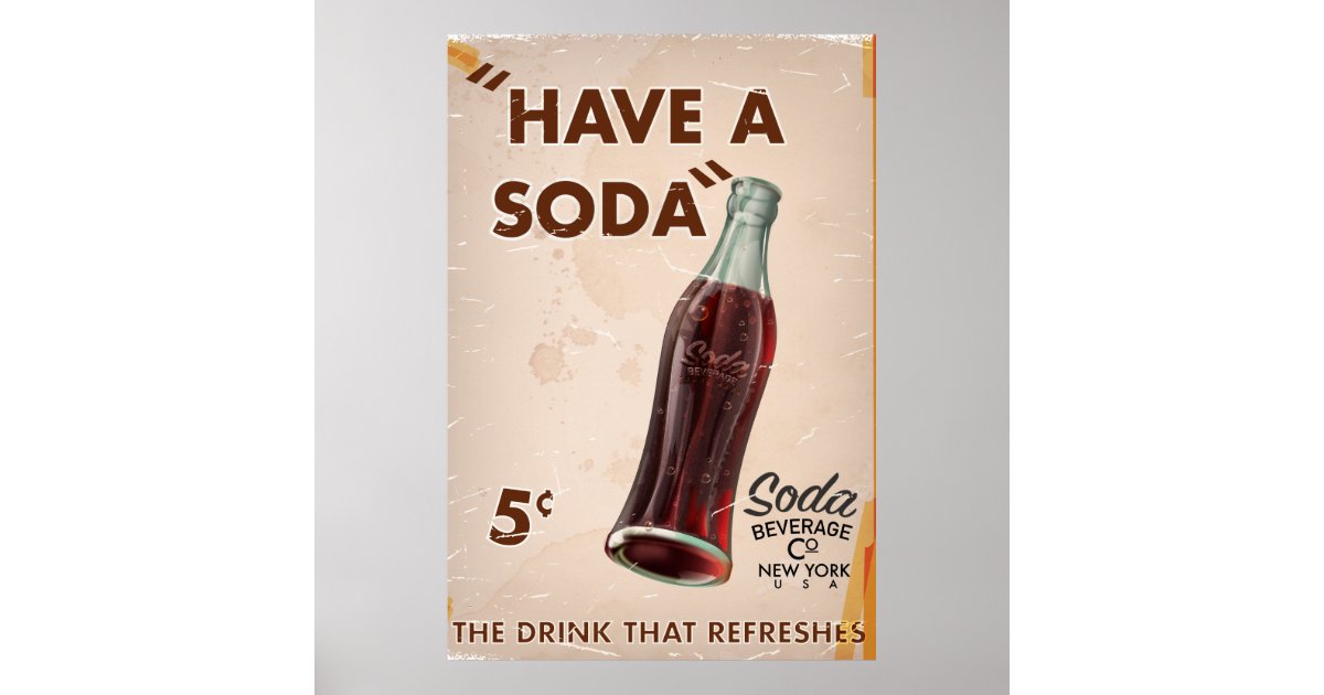 Vintage Soda Poster | Zazzle