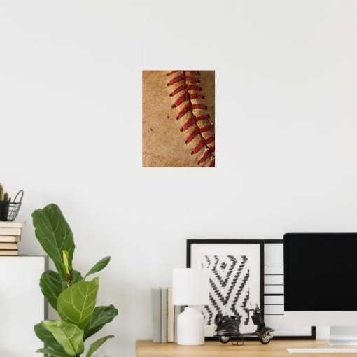 Vintage Softball Close-Up Customized Template Poster | Zazzle
