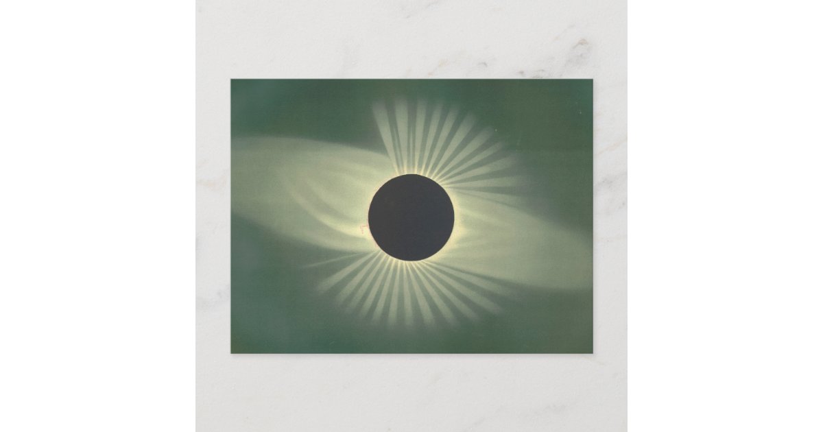 Vintage Solar Eclipse Illustration Postcard | Zazzle