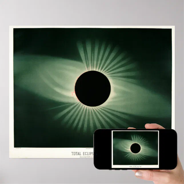Vintage Solar Eclipse Illustration Poster | Zazzle