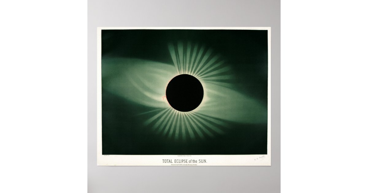 Vintage Solar Eclipse Illustration Poster | Zazzle