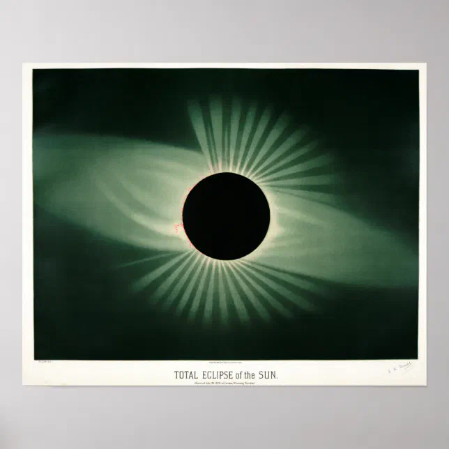 Vintage Solar Eclipse Illustration Poster | Zazzle