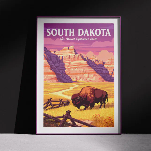 Vintage South Dakota Poster | Zazzle
