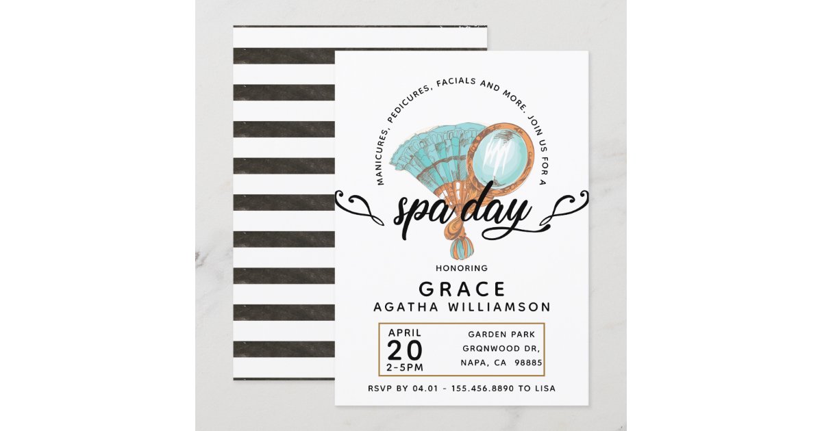 Vintage Spa Day Invitation | Zazzle