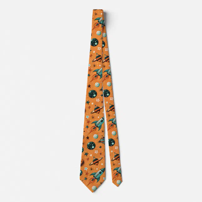Vintage Spacecraft Rocket Ships Pattern -Cosmos(1) Neck Tie | Zazzle