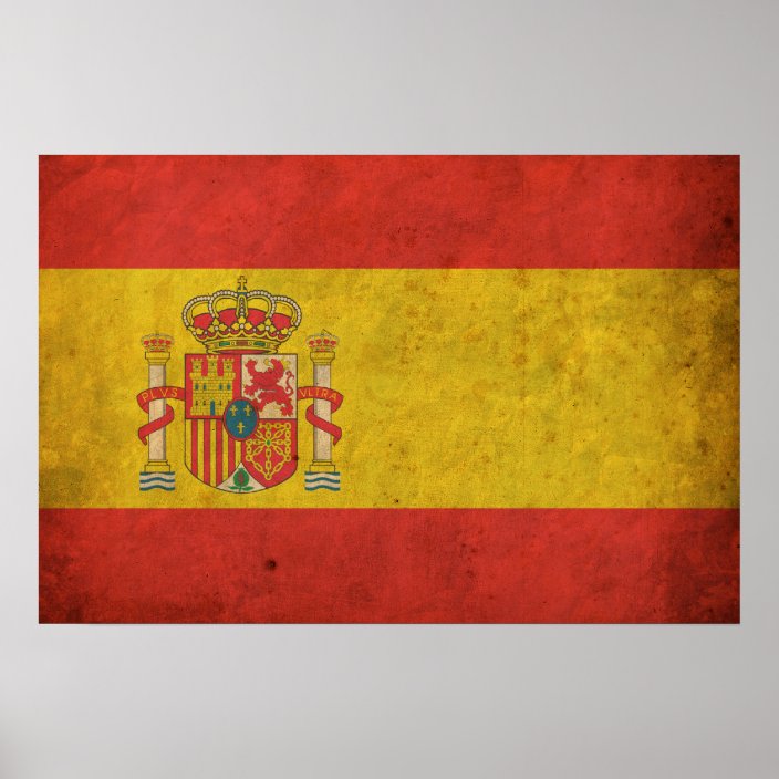 Vintage Spain Flag Poster | Zazzle.com