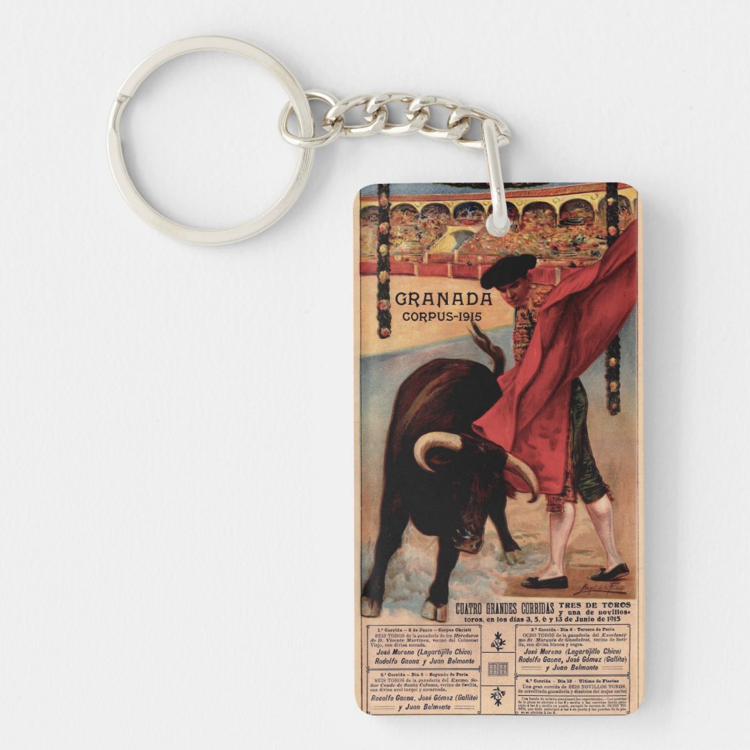 Vintage Spanish Bullfighting Keychain | Zazzle