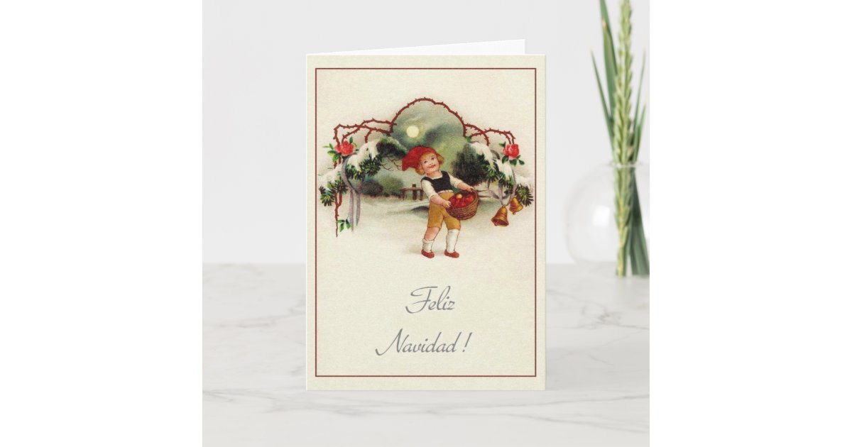 Vintage Spanish / Hispanic Christmas Greeting Card | Zazzle