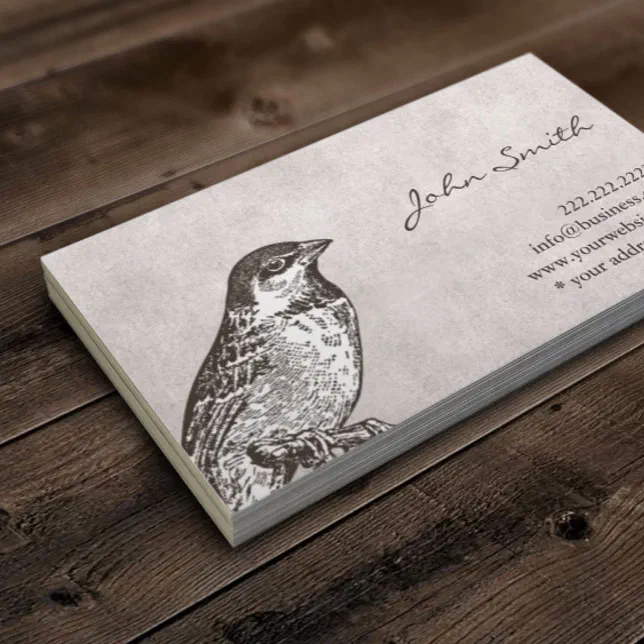 Vintage Sparrow Calling Card Profile Card | Zazzle