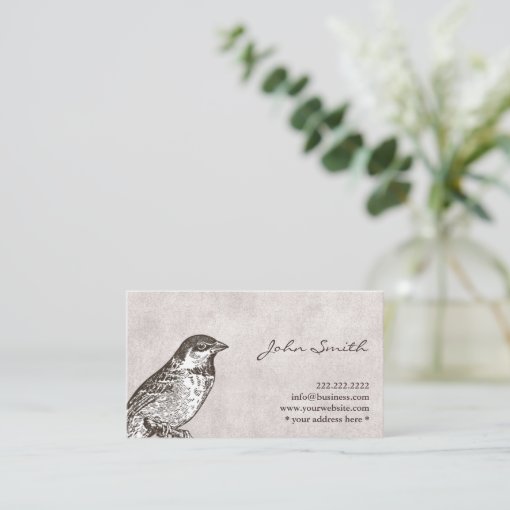 Vintage Sparrow Calling Card Profile Card | Zazzle