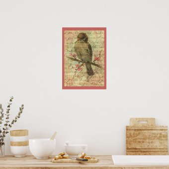 Vintage Sparrow Poster | Zazzle