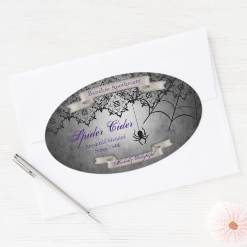Vintage Spider Cider Halloween Bottle Stickers | Zazzle