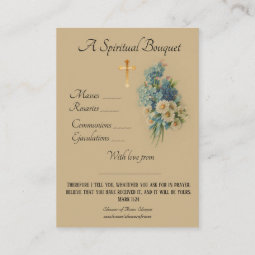 Vintage Spiritual Bouquet Prayer Holy Card | Zazzle