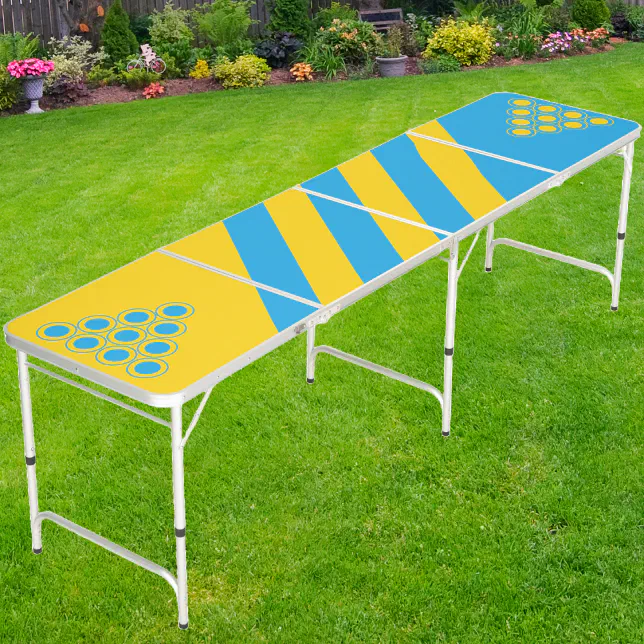 Vintage Sport Aqua Reef Striped Beer Pong Table | Zazzle
