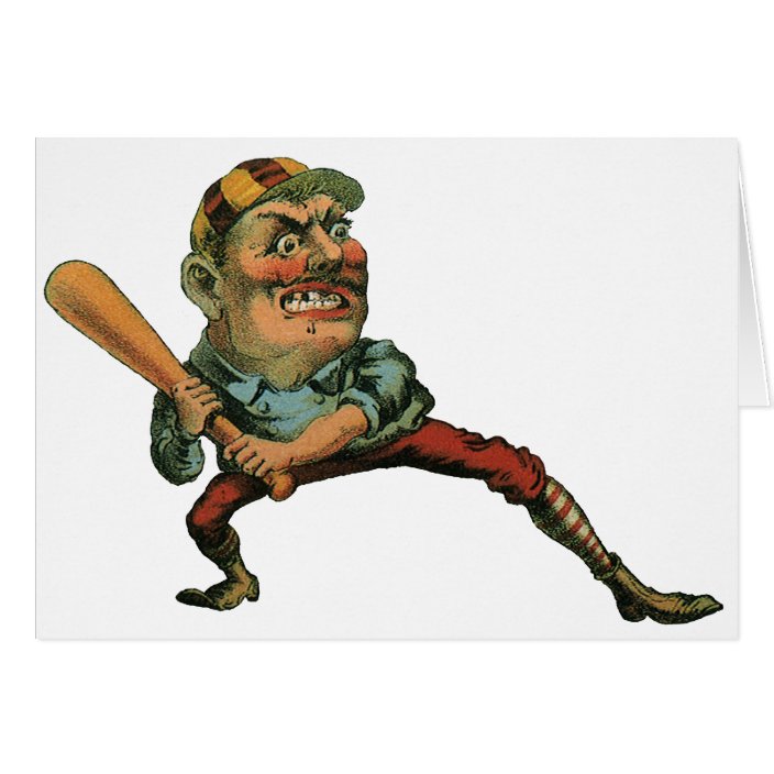 Vintage Sports, Angry Baseball Player Batter | Zazzle.com