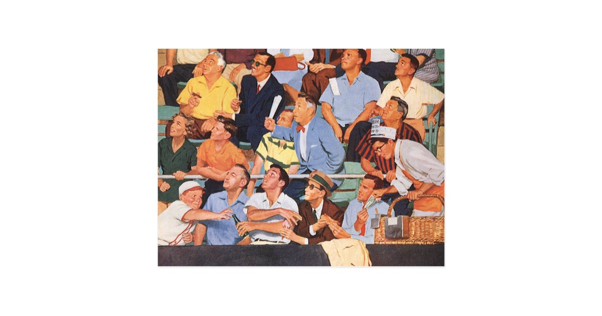 Vintage Sports Baseball Fans Watching a Game Postcard | Zazzle.com