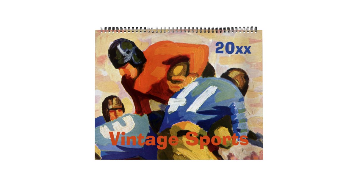 Vintage Sports, Baseball, Football and Basketball Calendar | Zazzle