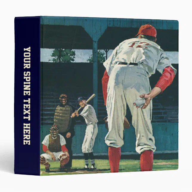 Vintage Sports Baseball Players Pitcher on Mound 3 Ring Binder | Zazzle