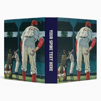 Vintage Sports Baseball Players Pitcher on Mound 3 Ring Binder | Zazzle