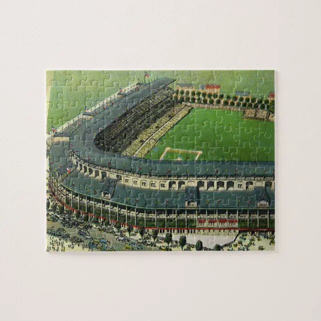 Vintage Sports Baseball Stadium, Aerial View Jigsaw Puzzle | Zazzle