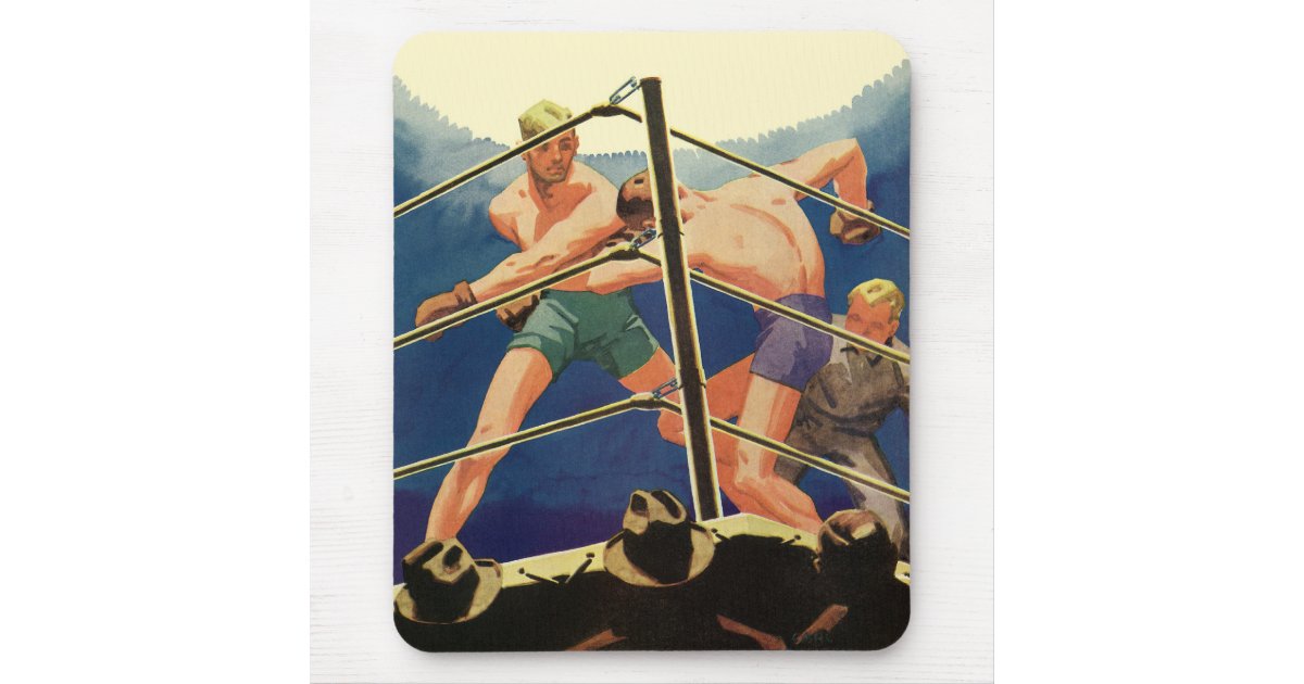 Vintage Sports Boxing, Boxers During a Match Mouse Pad | Zazzle
