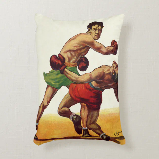 Vintage Sports Boxing, Boxers in a Fight Accent Pillow | Zazzle