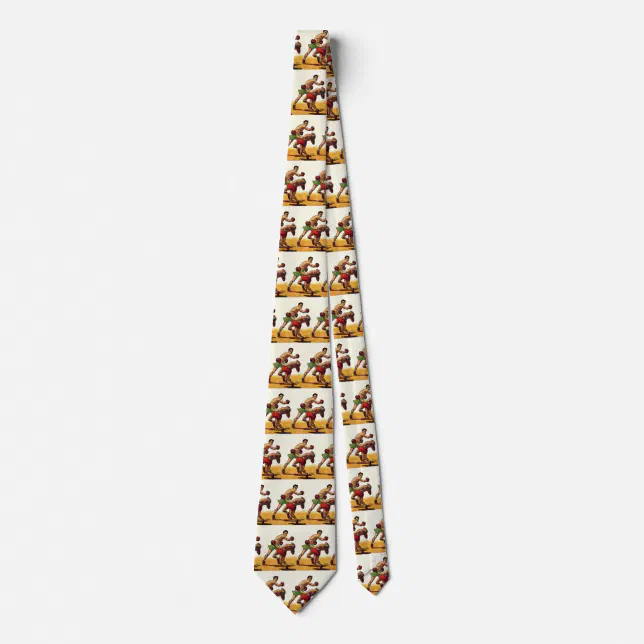 Vintage Sports Boxing, Boxers in a Fight Neck Tie | Zazzle