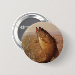 Vintage Sports Fishing, Largemouth Brown Bass Fish Pinback Button | Zazzle