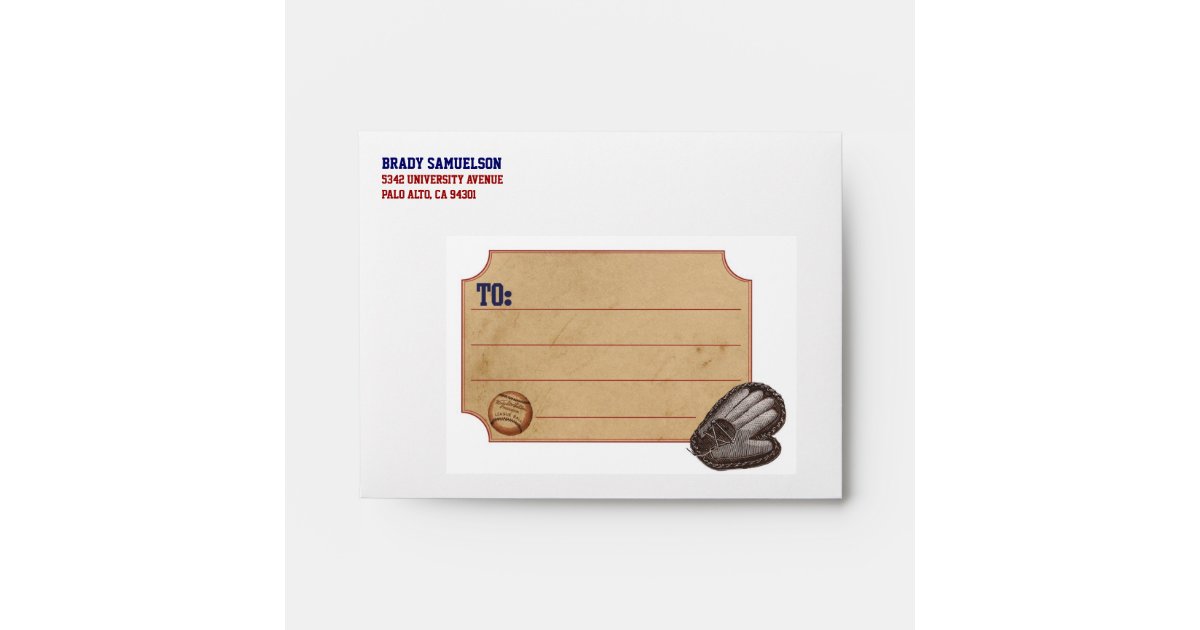 Vintage Sports Personalized Envelope - Baseball | Zazzle