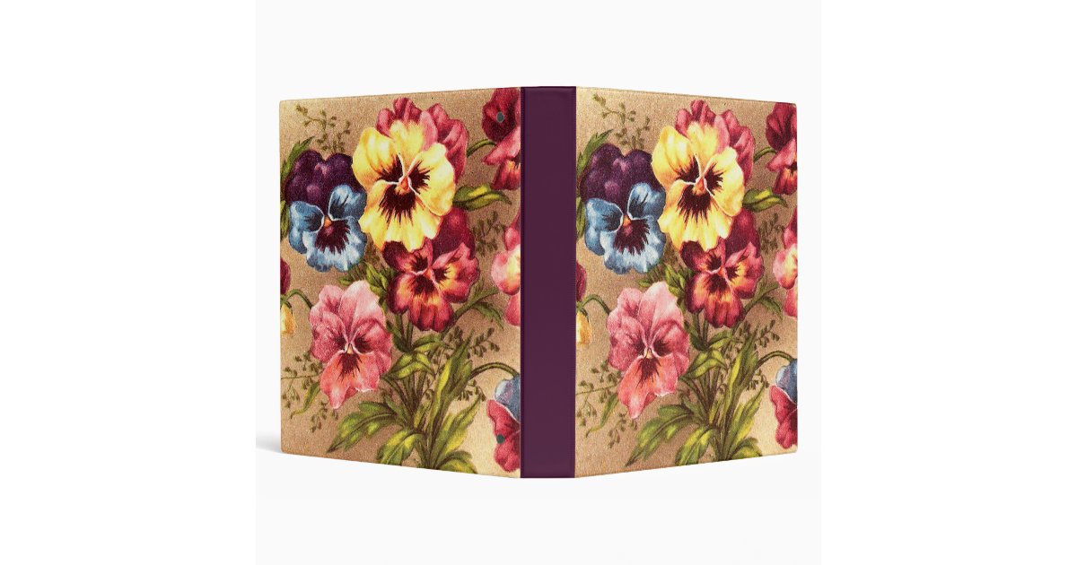 Vintage Spring Flowers Binder | Zazzle