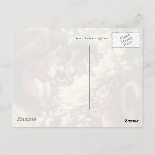 Vintage Squirrels Postcard | Zazzle