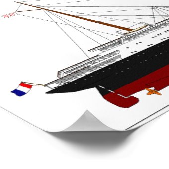 Vintage SS Ile de France Ocean Liner Diagram Poster | Zazzle