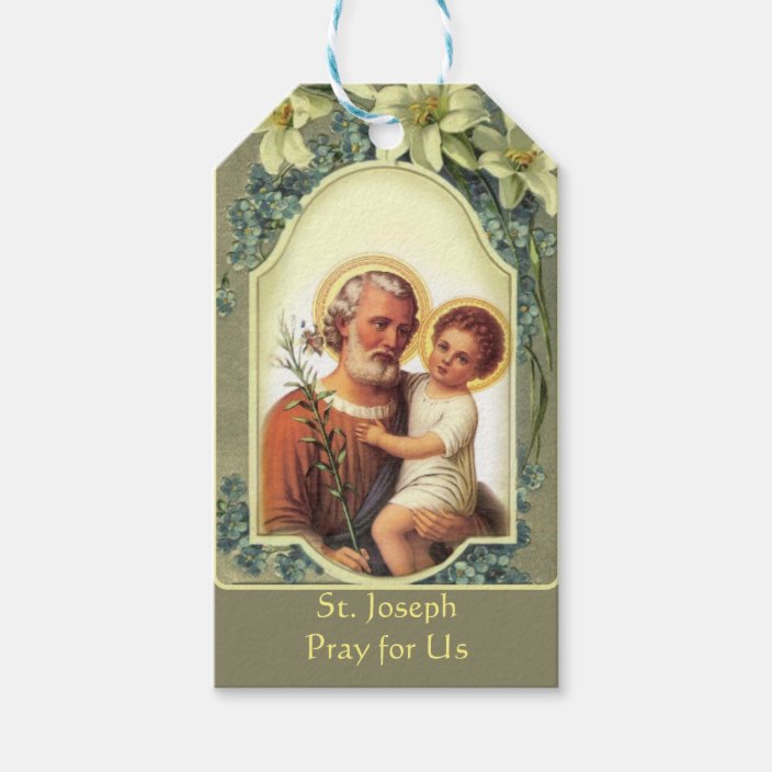 Vintage St. Joseph Feast Day March 19 Prayer Tags | Zazzle.com