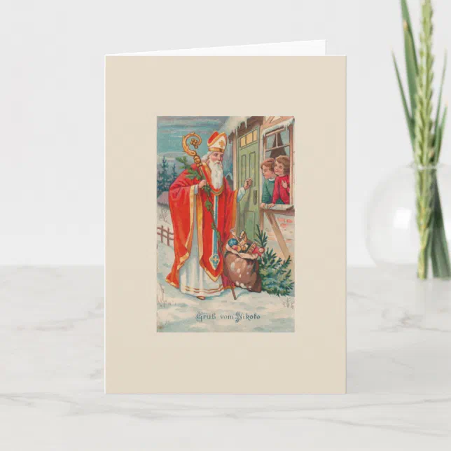 Vintage St. Nicholas German Greeting Card | Zazzle
