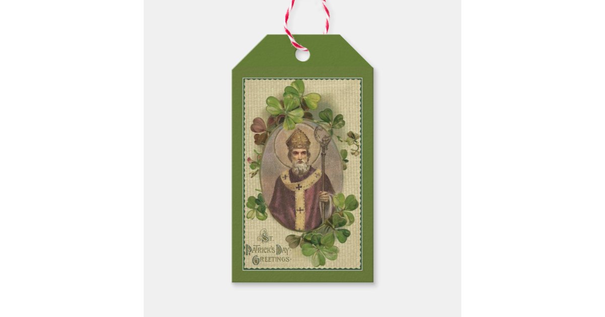 Vintage St. Patrick Prayer for the Faithful Gift Tags | Zazzle